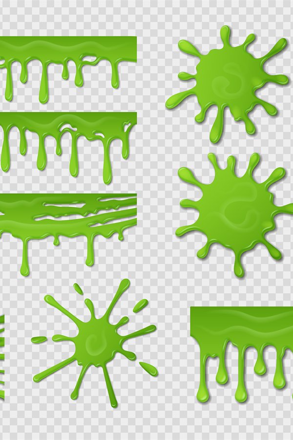 Green slime. Dirty goo splat, realistic paint blob splash is