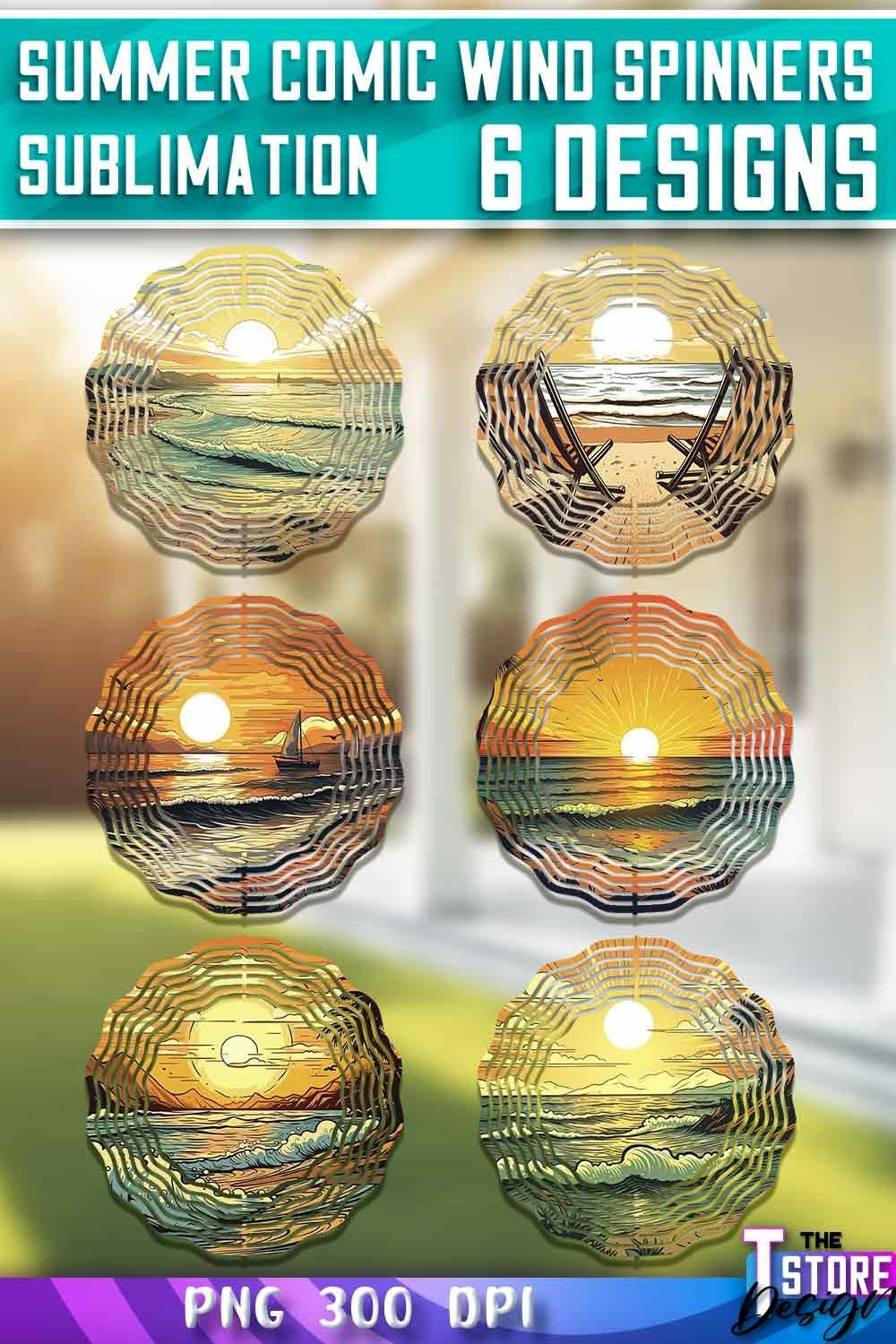 Summer Comic Wind Spinners Sublimation | PNG (2889992)