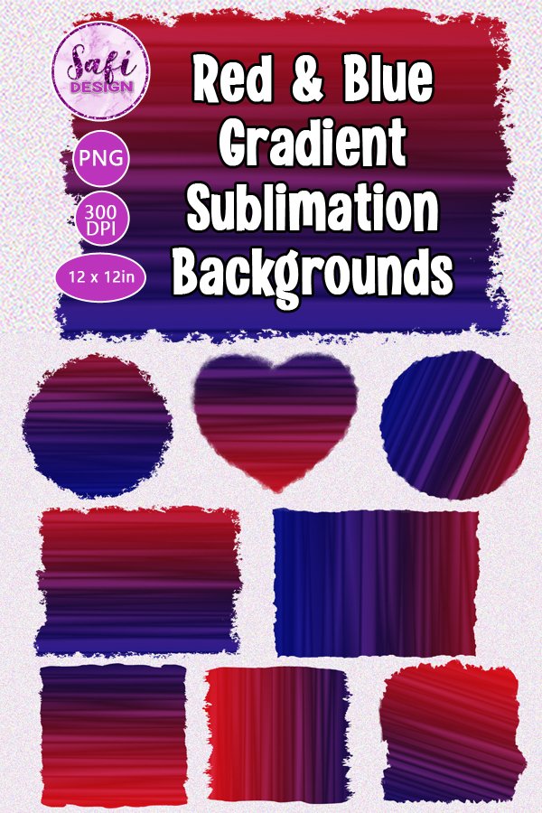 Red and Blue Gradient Sublimation Backgrounds