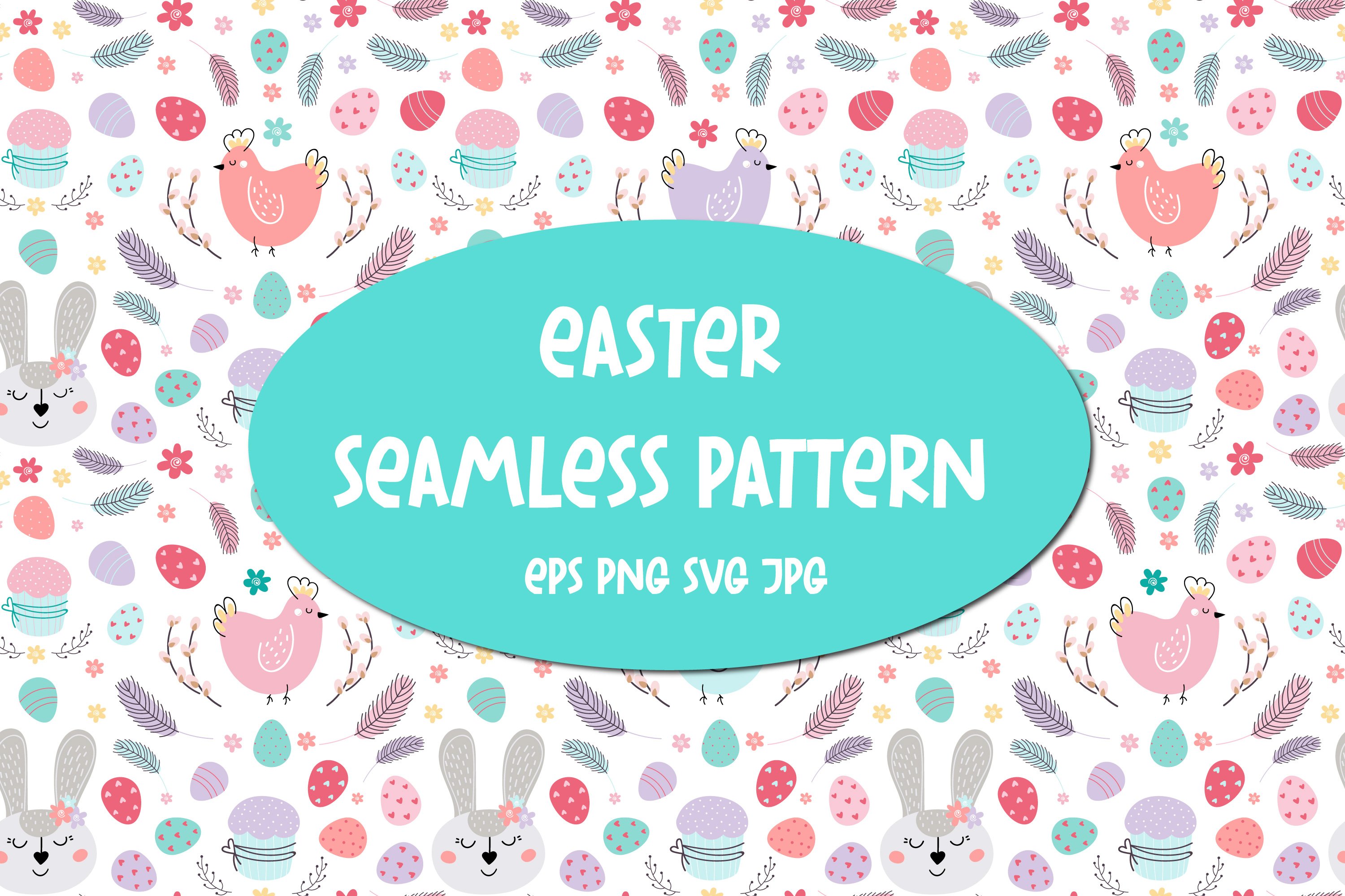Easter seamless pattern. Easter digital paper