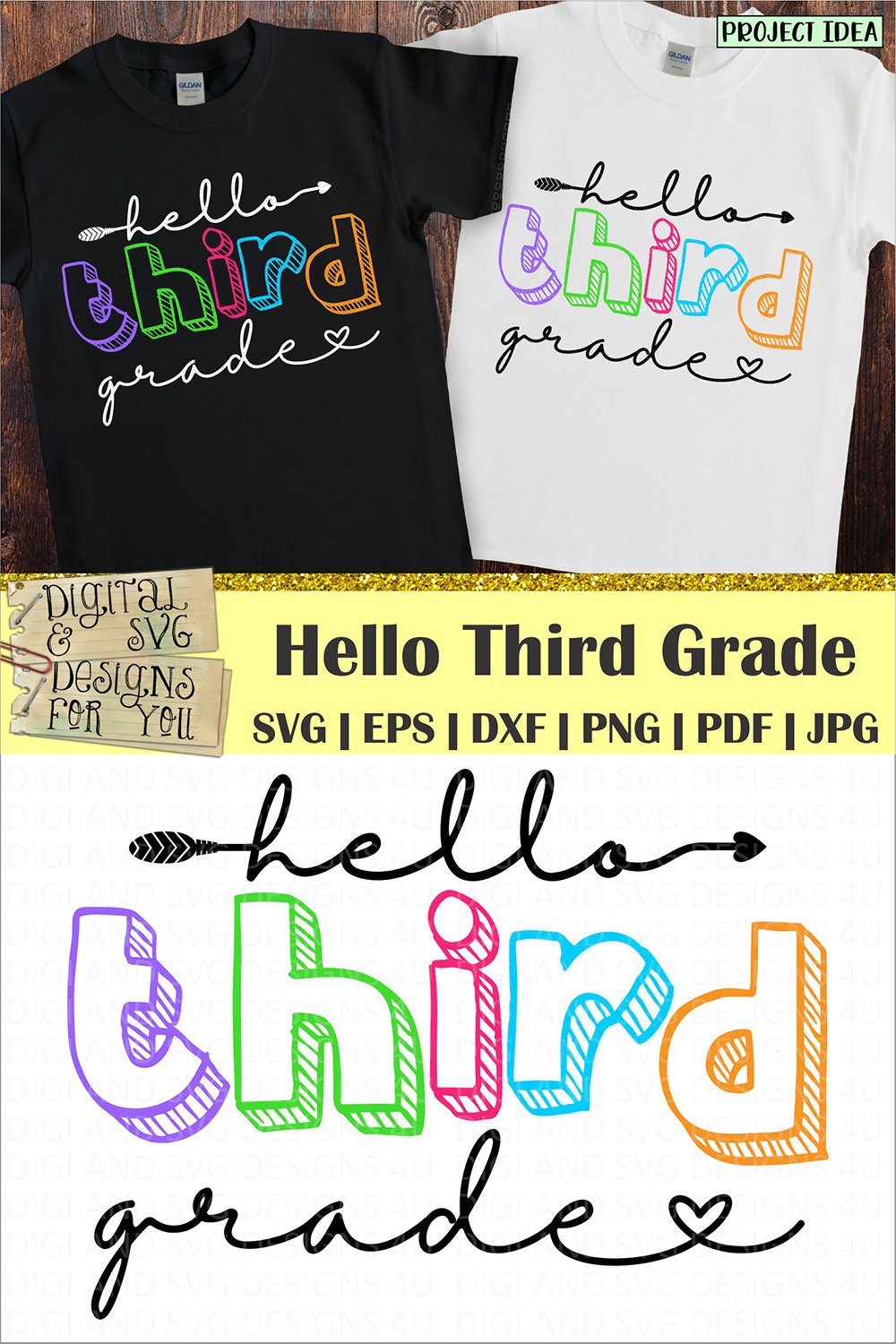 Hello Third Grade svg | Back to school | School svg