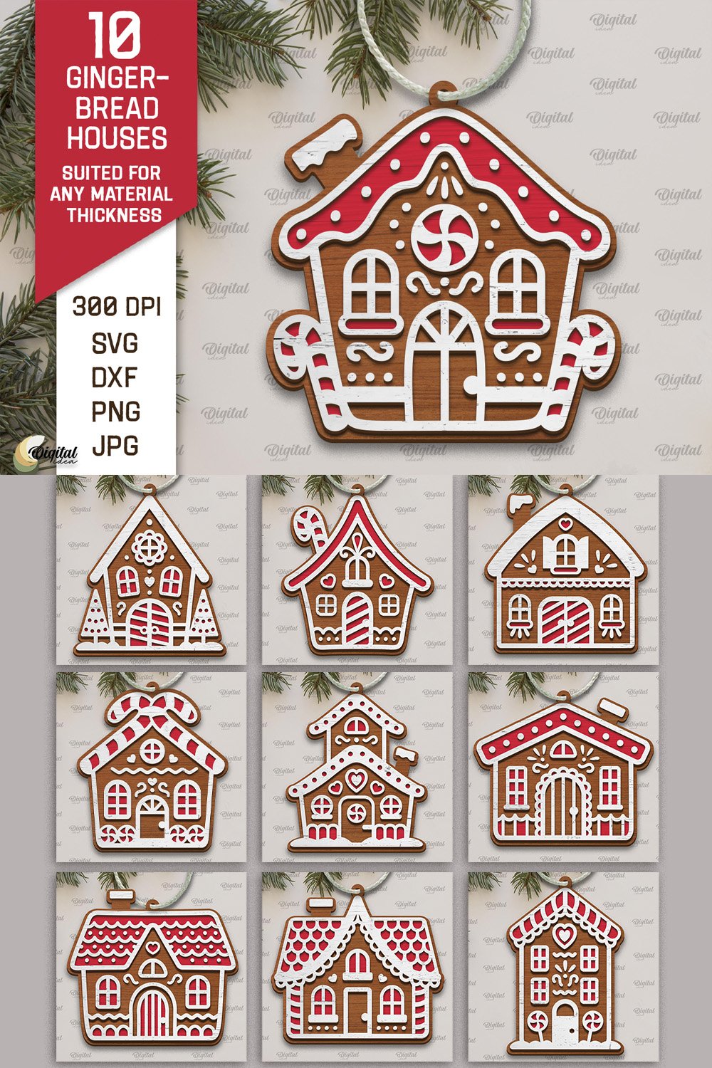 Gingerbread Houses Laser Cut Bundle. Merry (4587272)