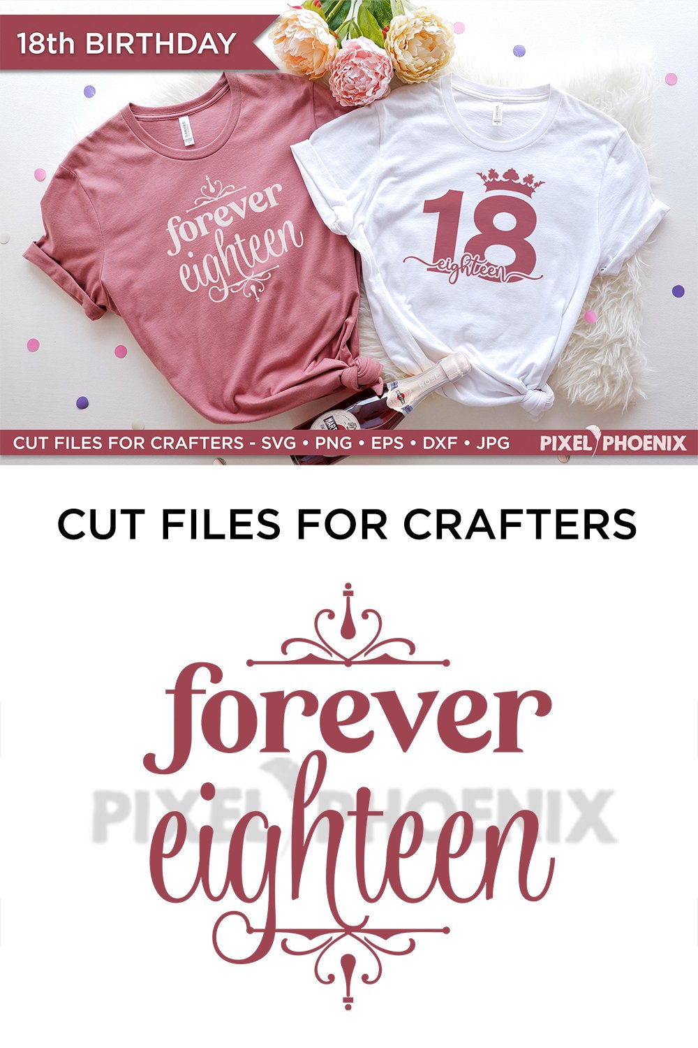 18th Birthday SVG files x 2