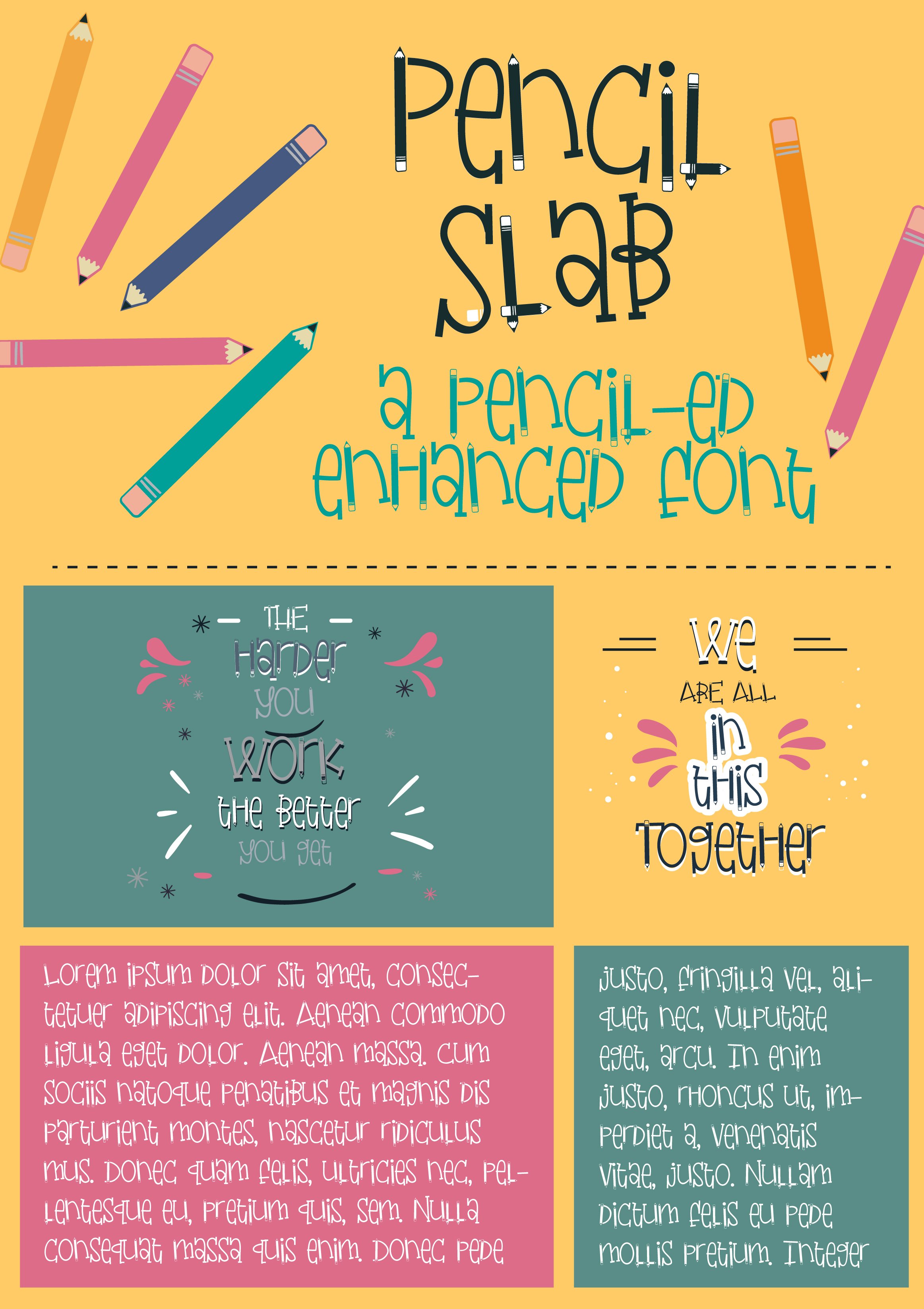 Hand-crafted, school themed font