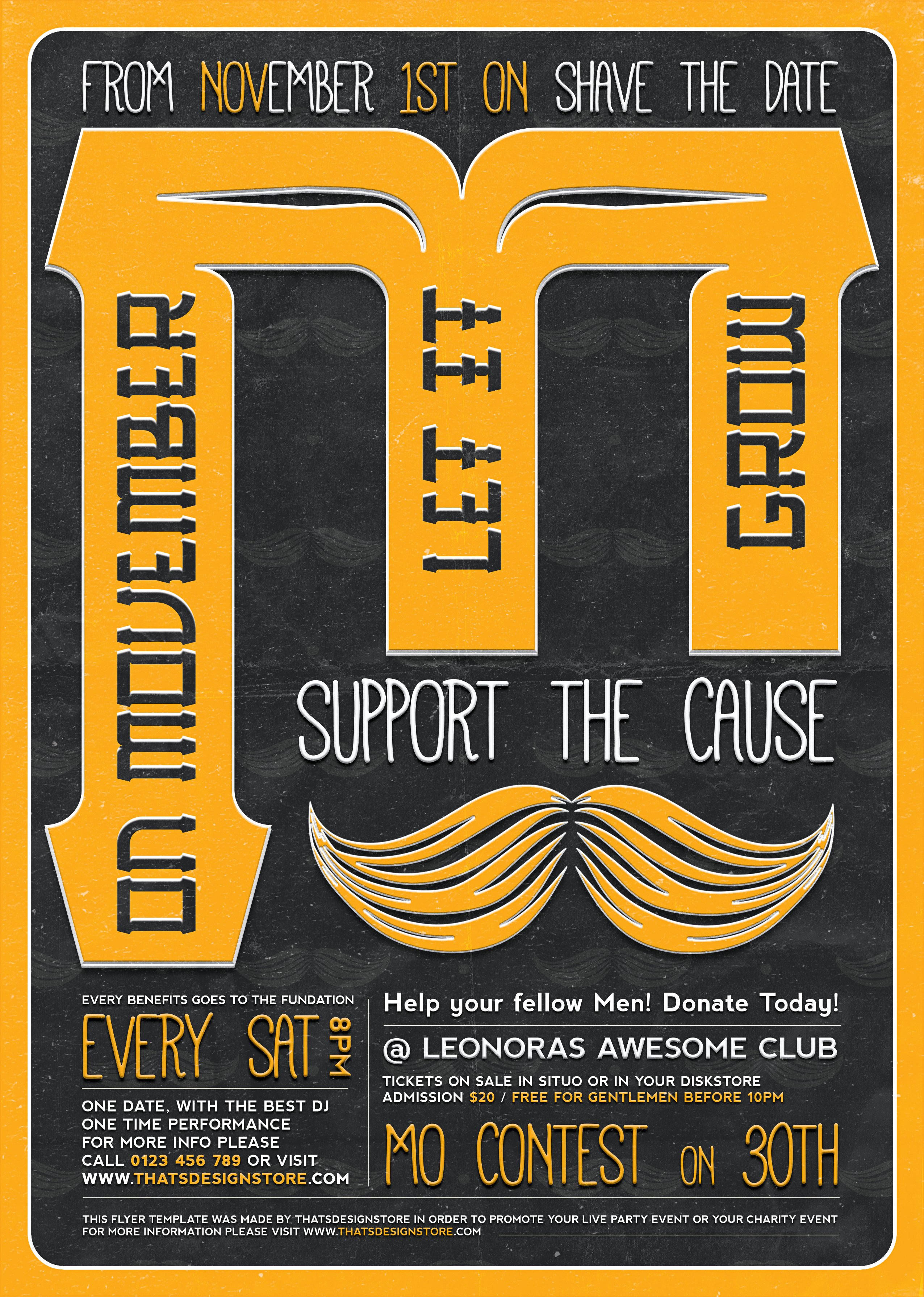 Movember Flyer Design PSD Template