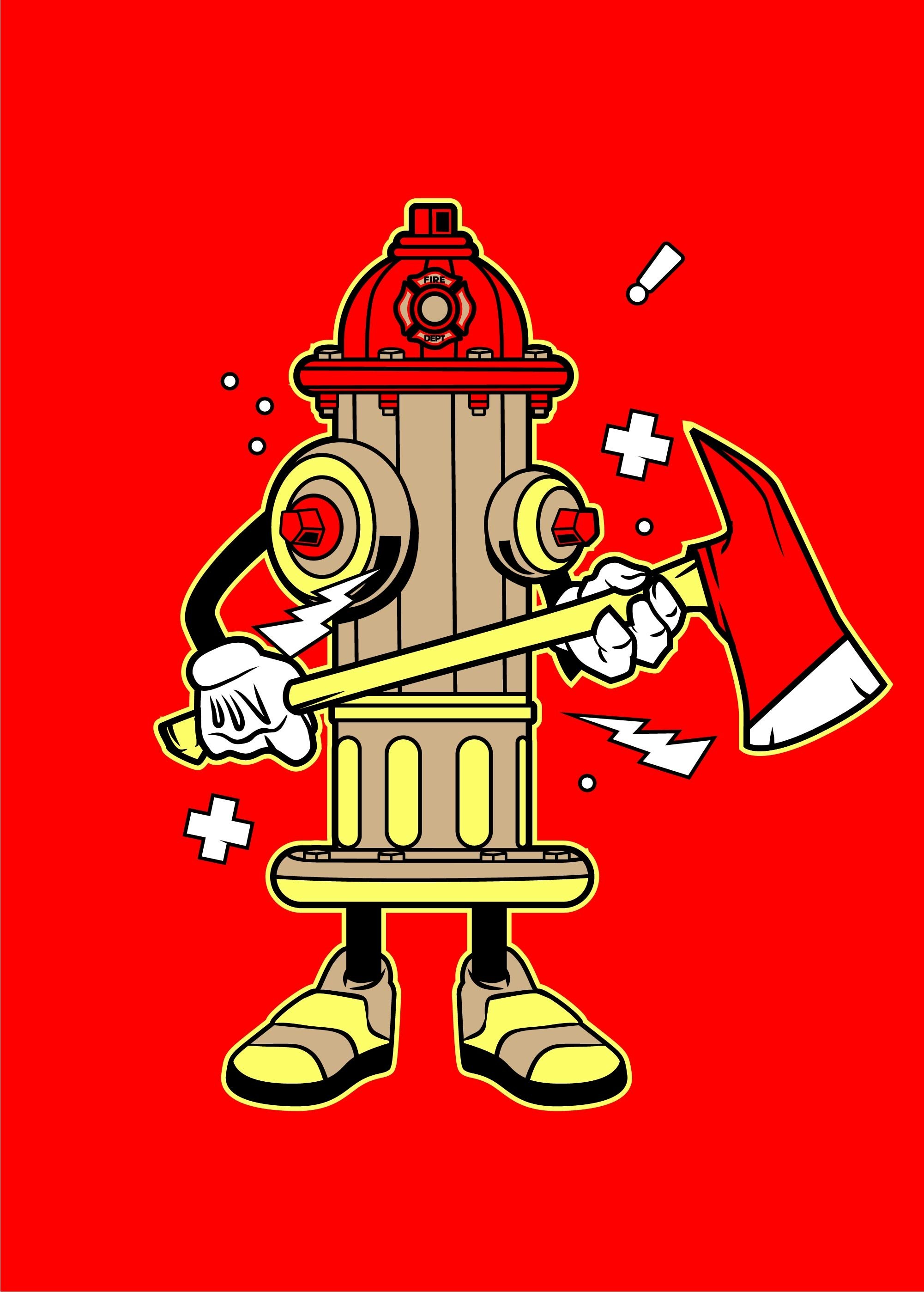 HYDRANT FIRE FIGHTER CARTOON