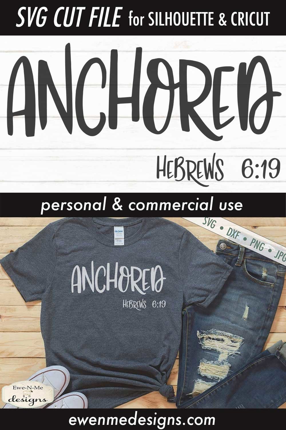 Anchored | Hebrews 6-19 | Christian Bible Verse SVG
