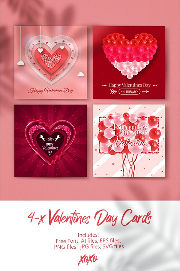 4 Valentines Day Cards