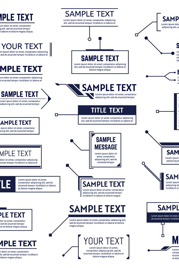 Callouts titles. Digital callout bar labels, description or