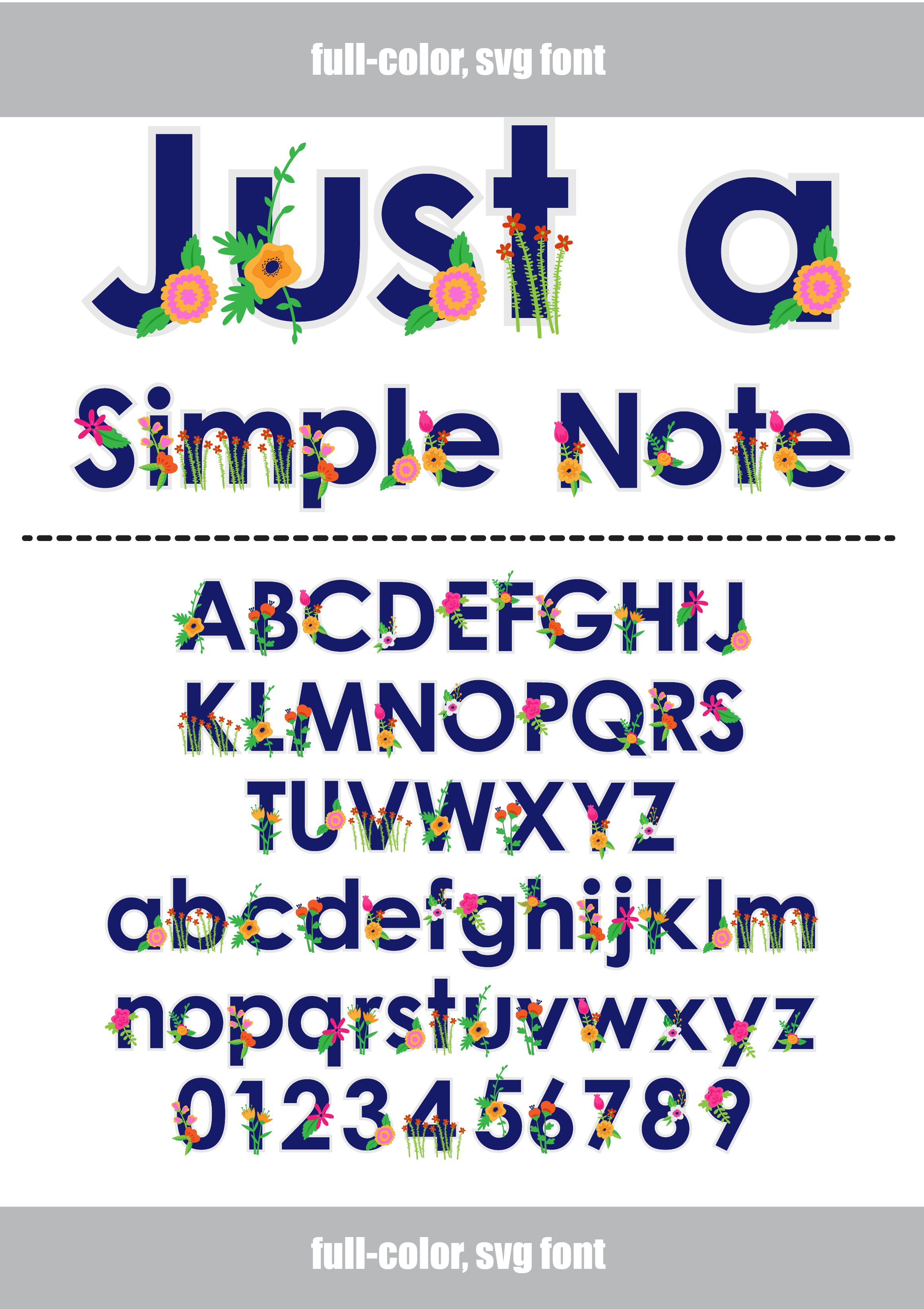 Flower Themed Full Color SVG Font