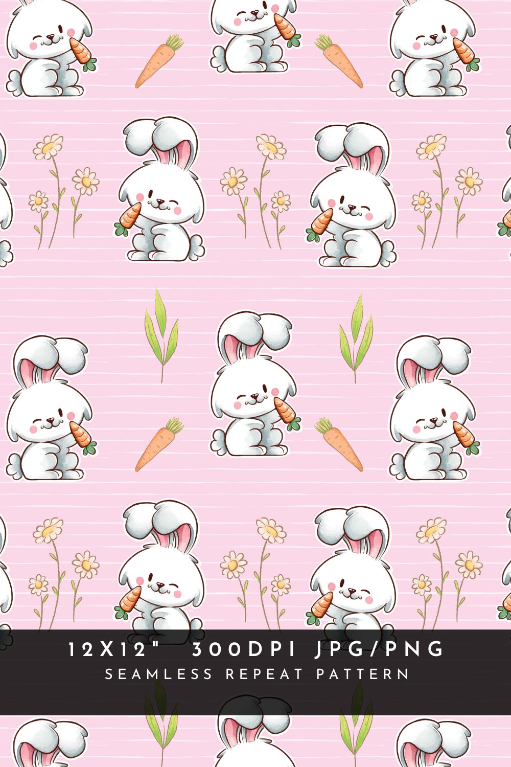 Easter Bunny Seamless Pattern Digital Paper (2414037)