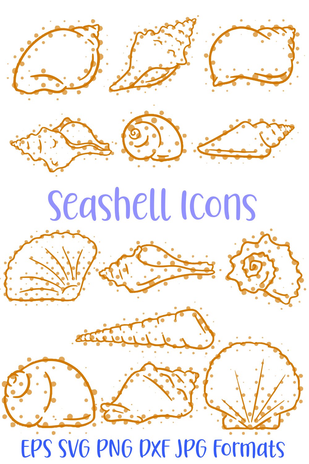 12 Seashell Shell Icon Illustration SVG Logo Design