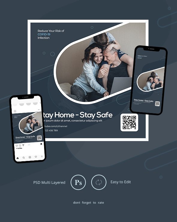 Stay Home Stay Safe Flyer Template (592032)