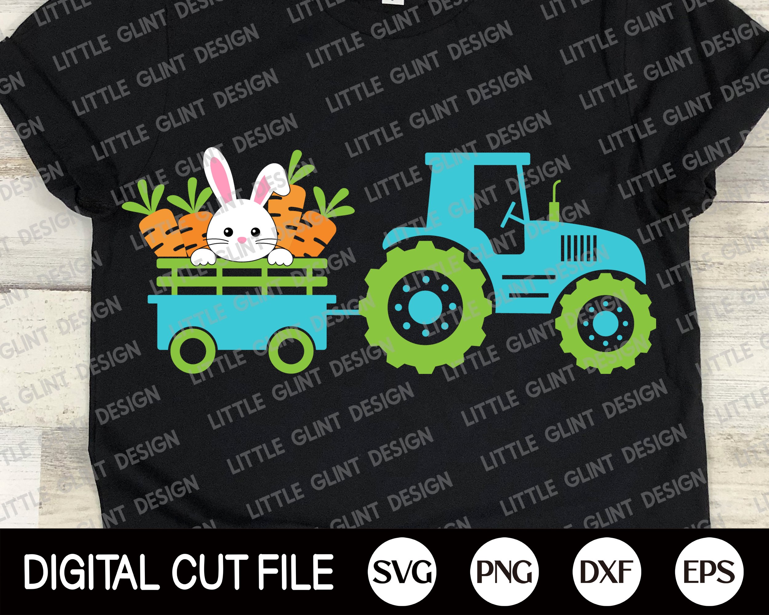 Svg Easter, Bunny Svg, Carrot Tractor, Rabbit In Tractor Png