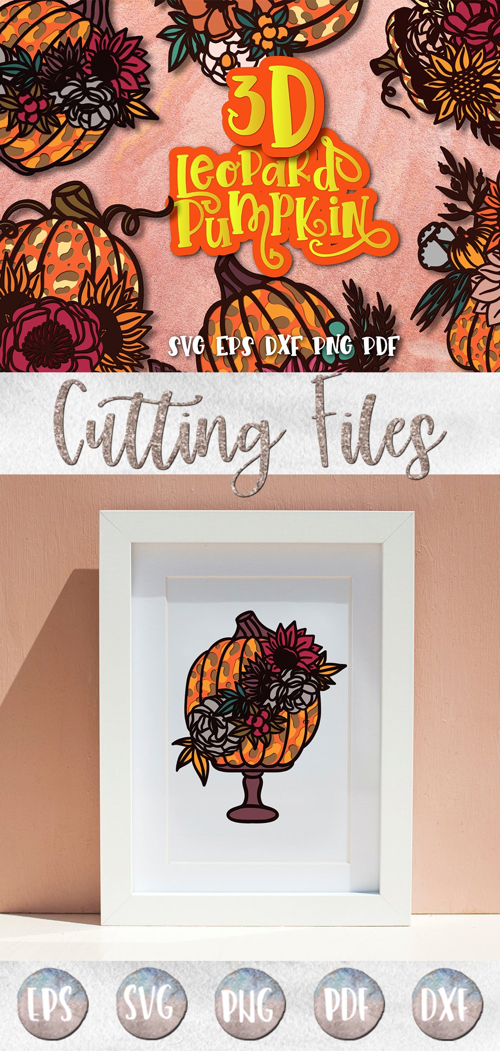 3D Fall svg bundle Layered set of 6 designs svg Autumn