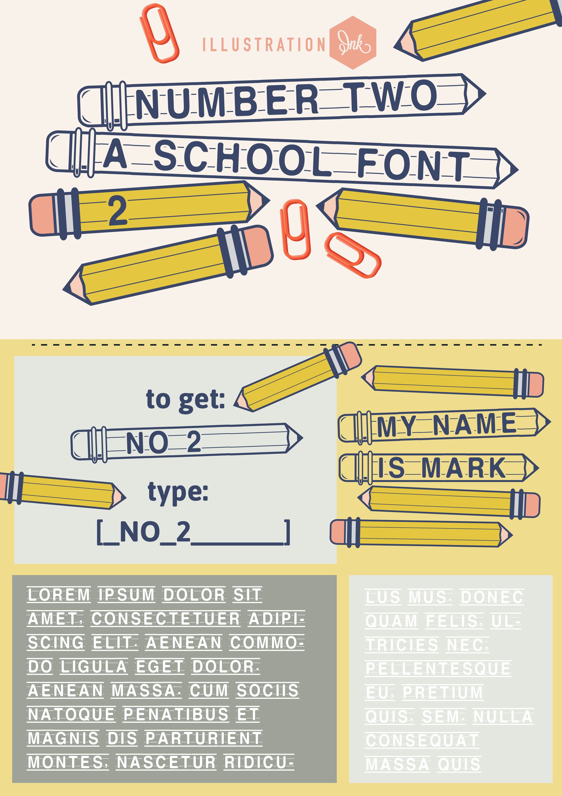 Hand-crafted, school themed font