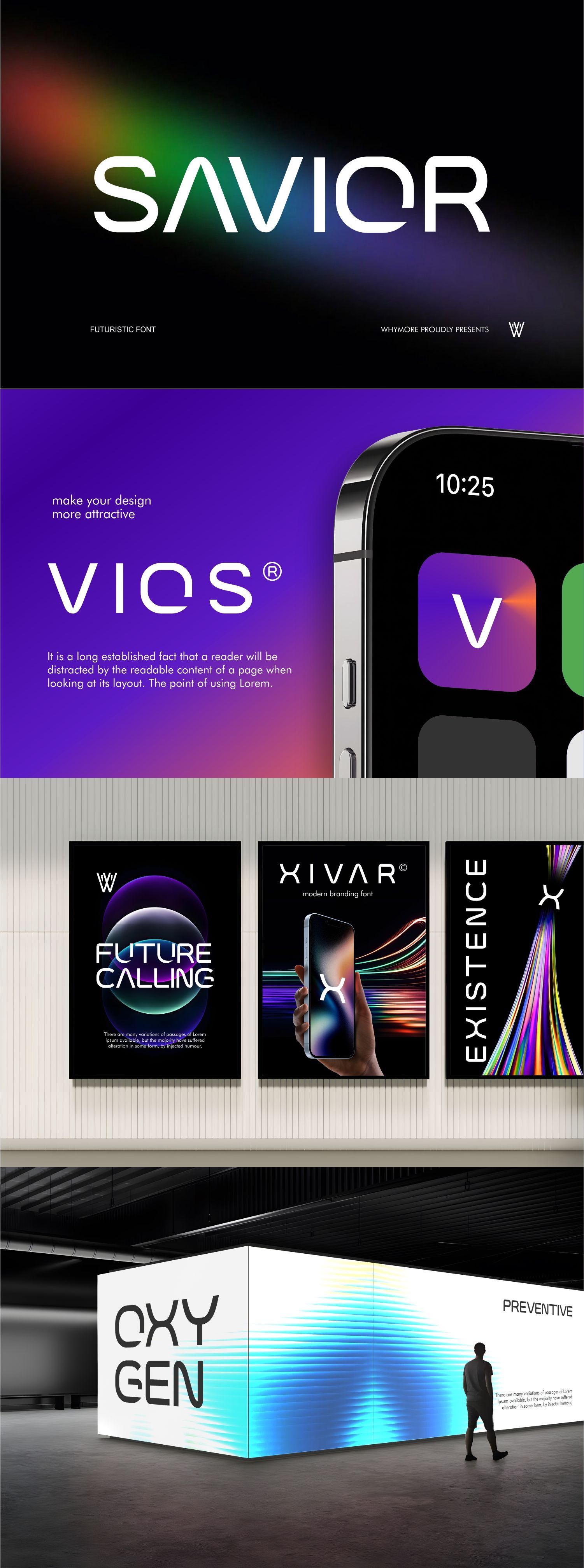 SAVIOR Futuristic Techno Sans Font for Logo