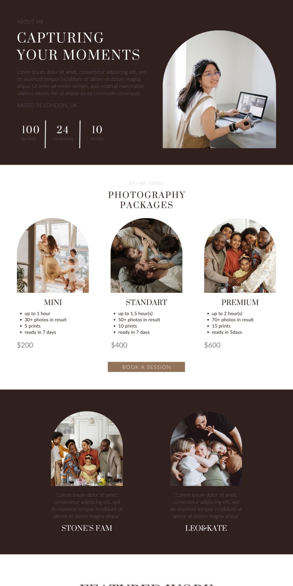 Photographer Website Template, Canva Portfolio Website