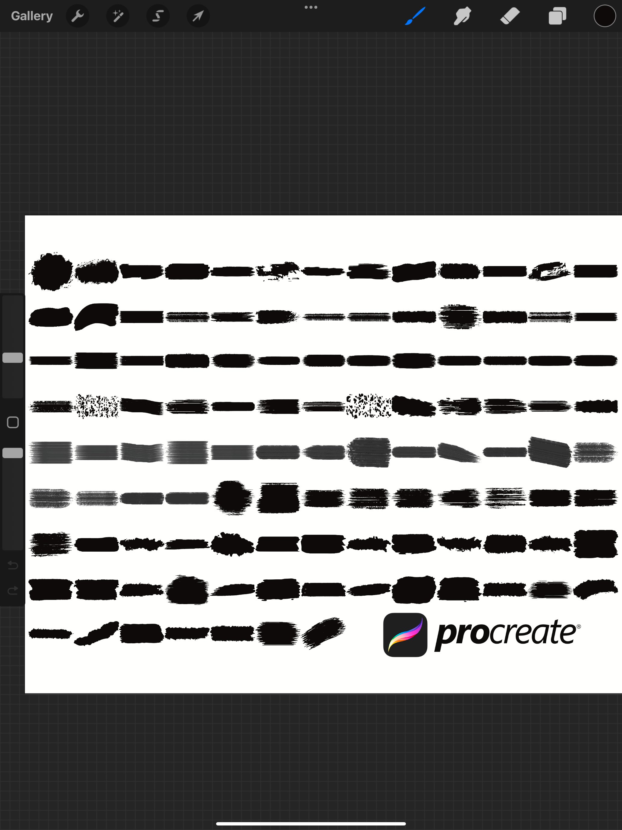 Paint Brush Swatches Set 4 Procreate Brush Stamps, 111