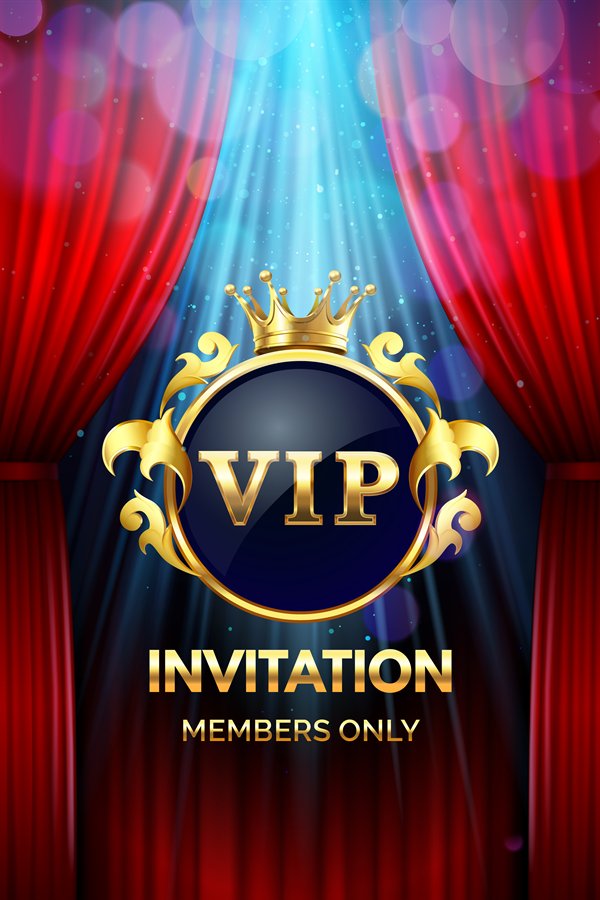 Premium invitation card. Vip party invite with golden crown
