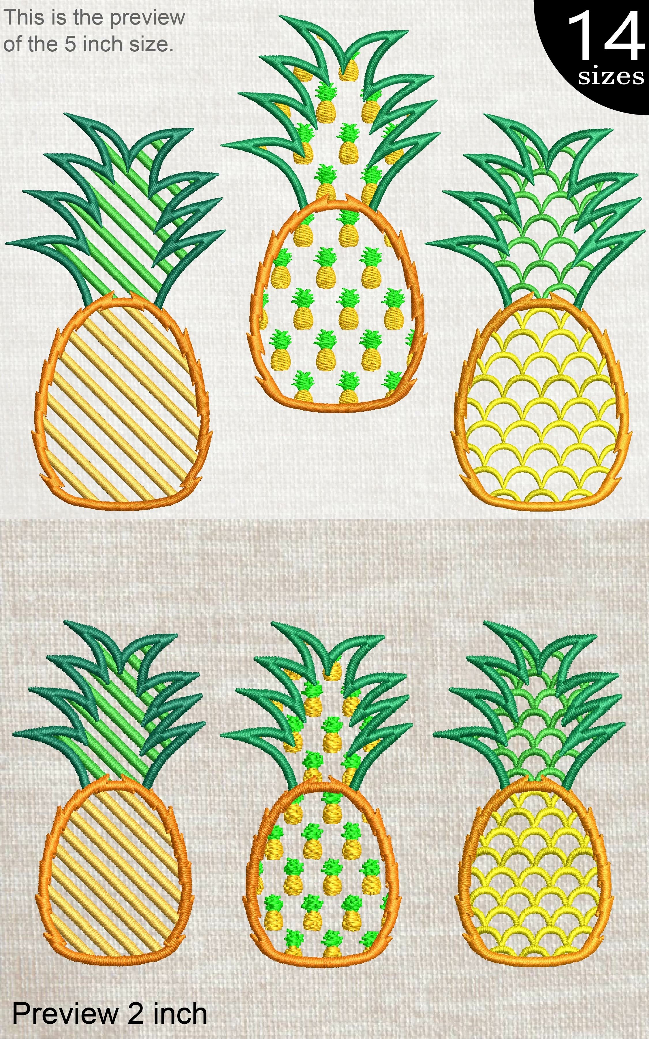 Pattern Pineapples - Embroidery Files - 67e