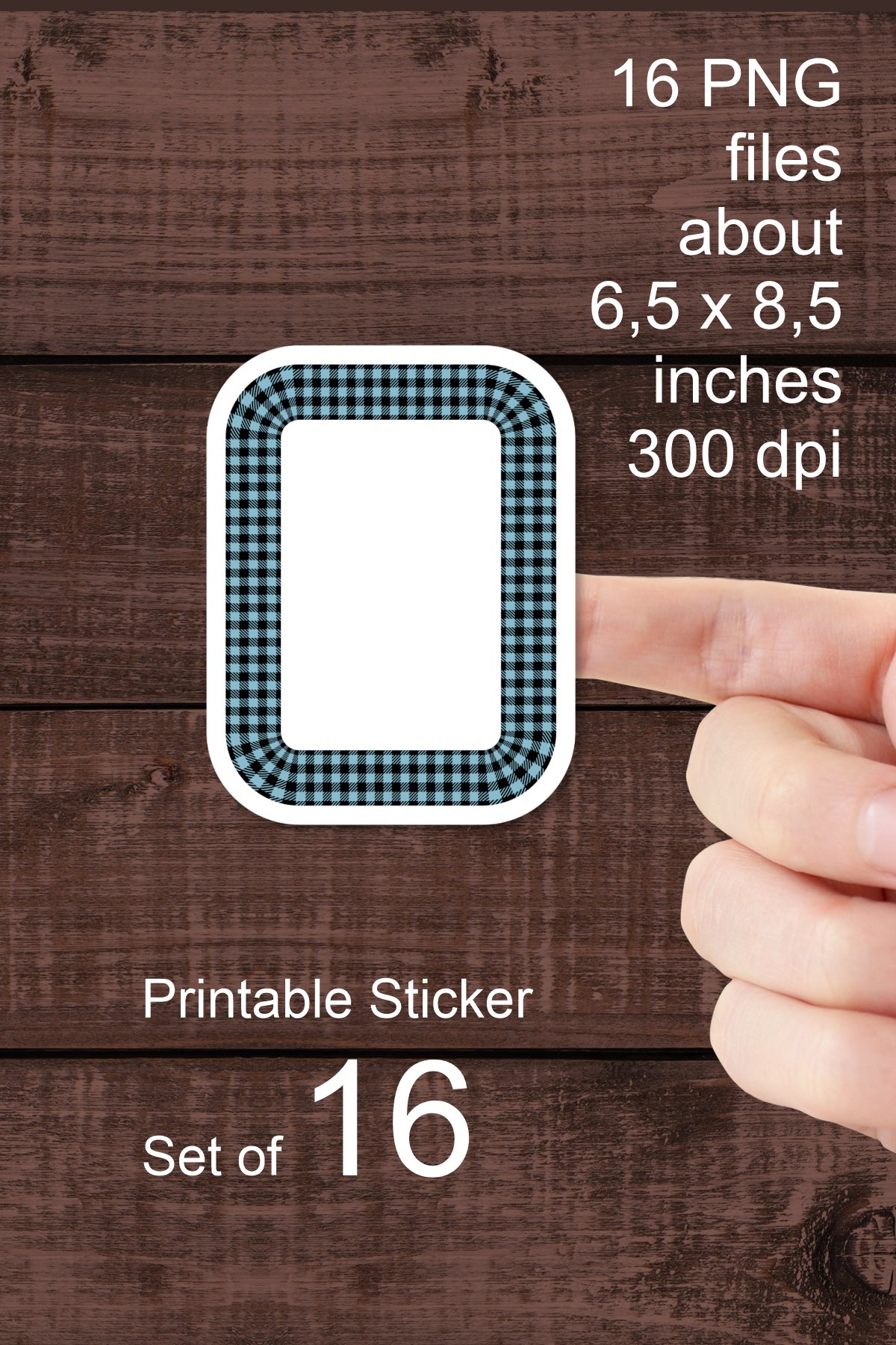 Buffalo Plaid Rectangular Blank Stickers Set in Fall Colors