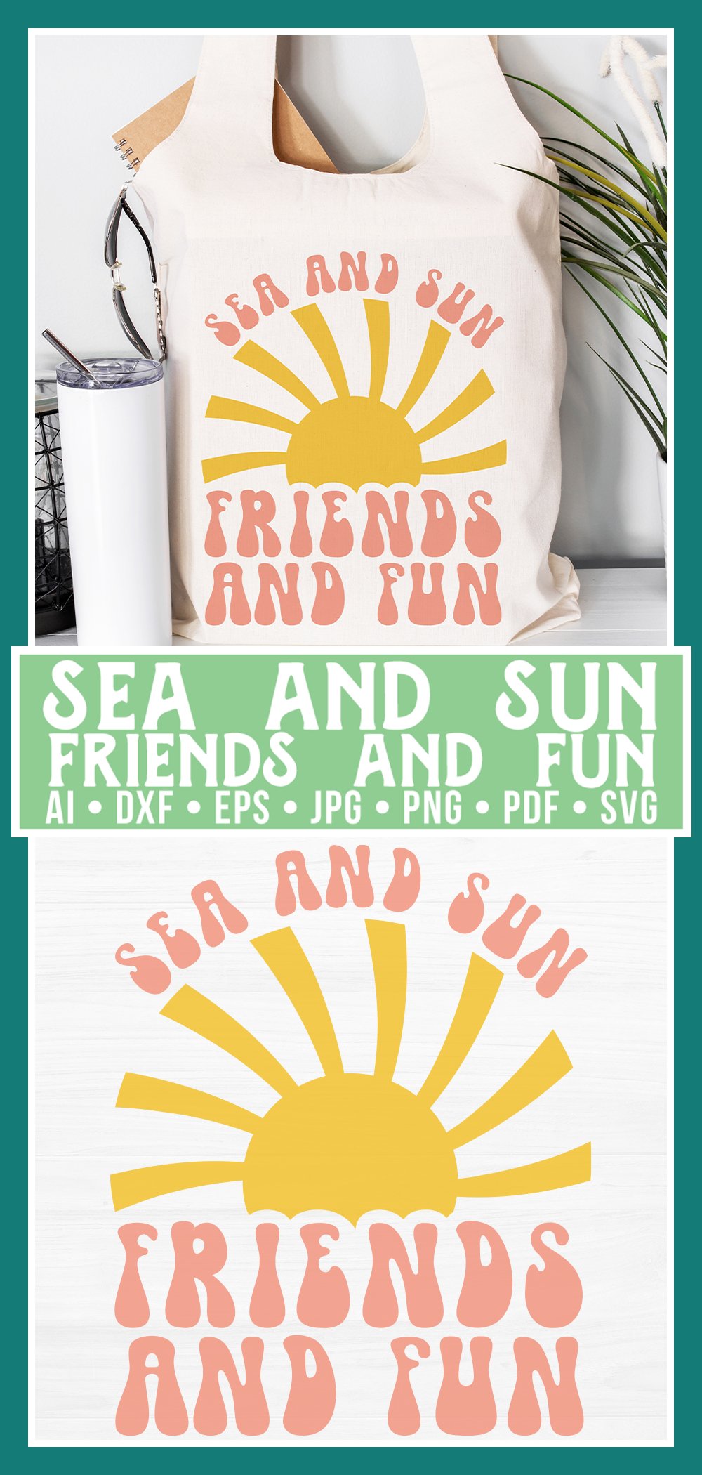 Sea and fun friends and fun SVG