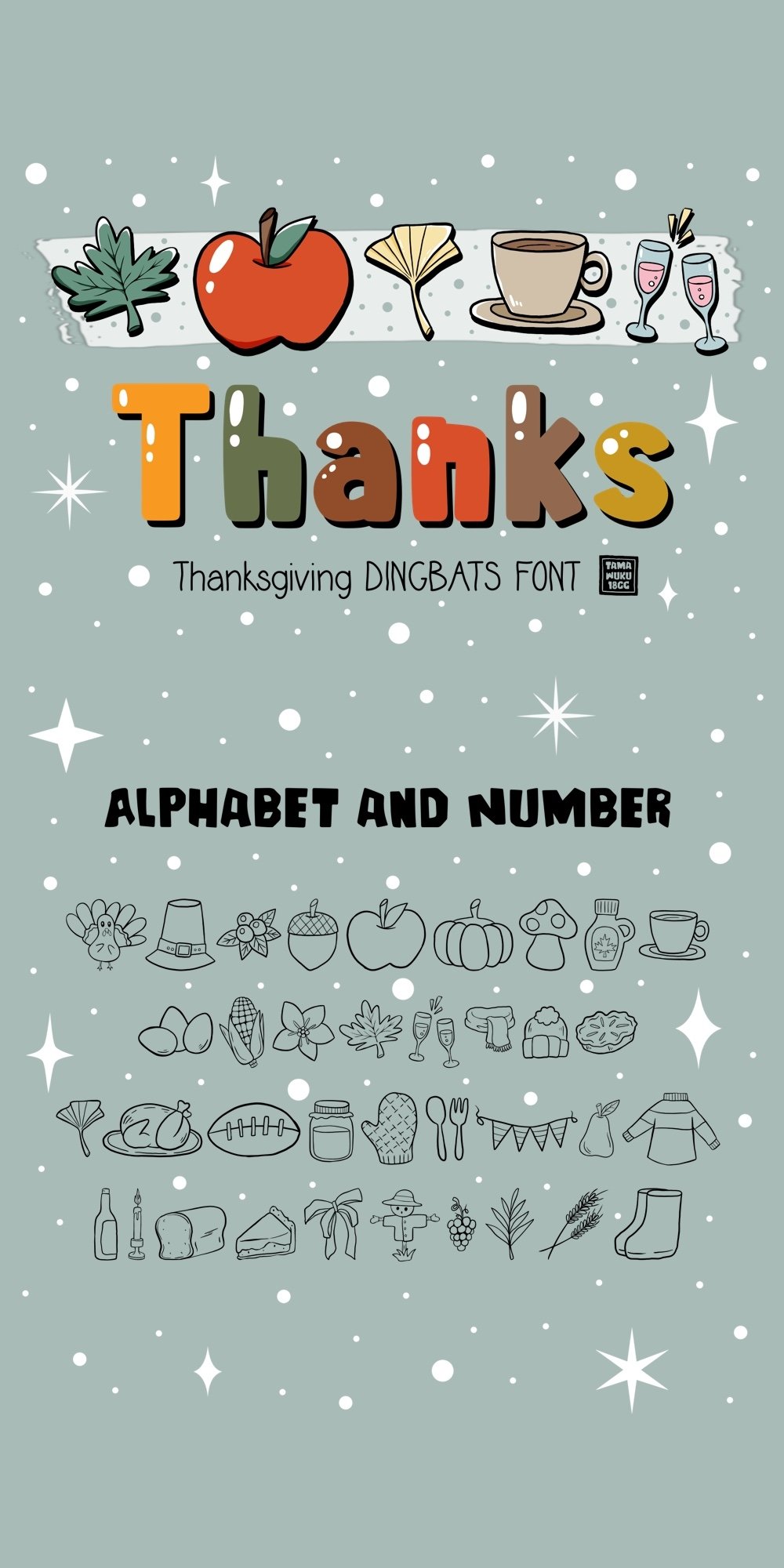 Thanksgiving OTF Dingbats Font