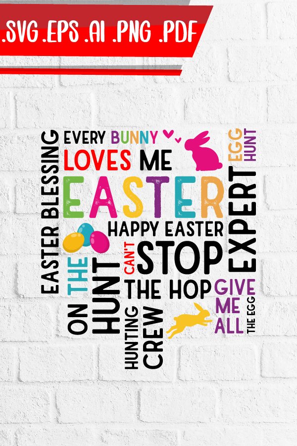 Easter Word art svg eps png ai pdf