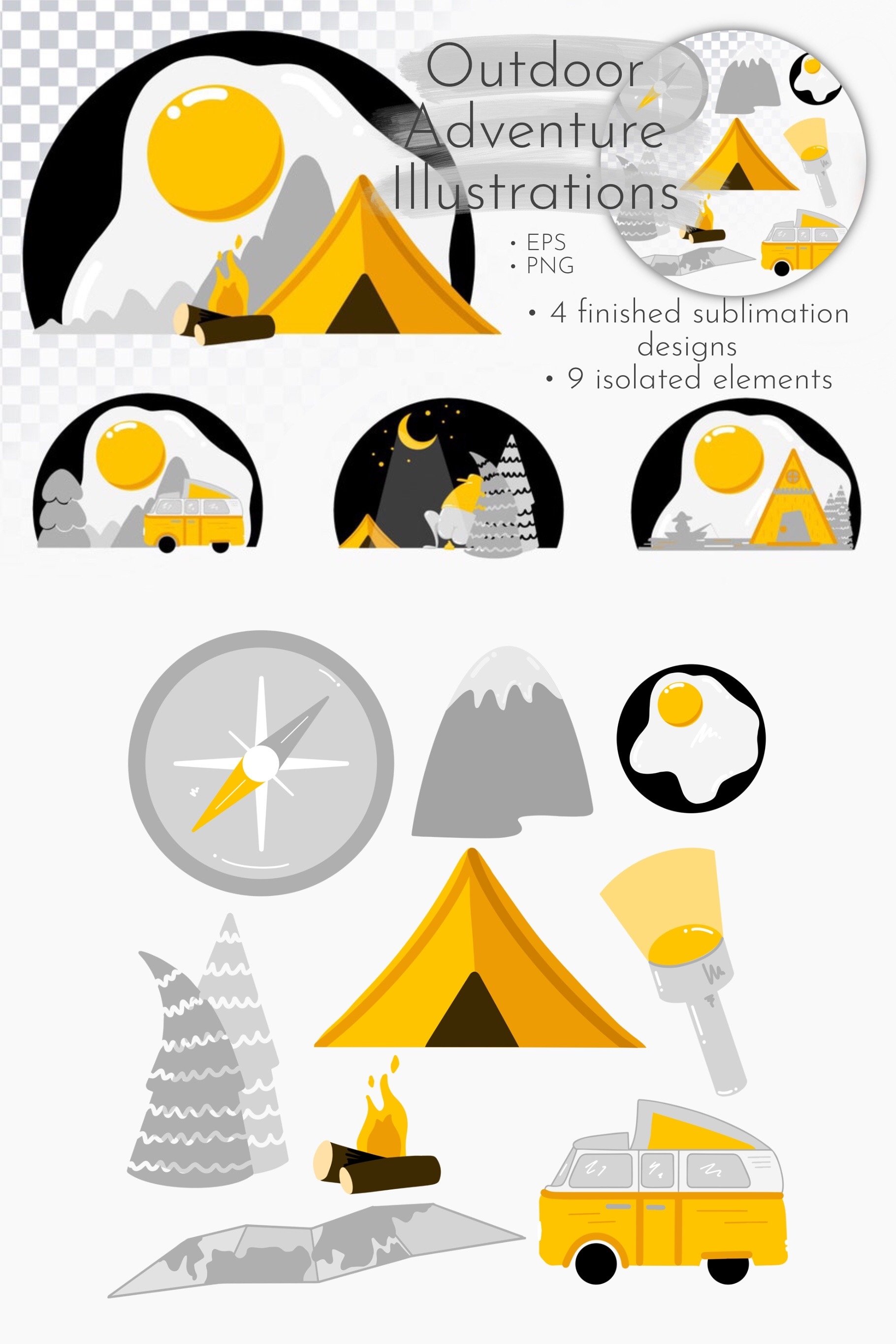 Outdoor adventure clipart, camping clipart, forest adventure