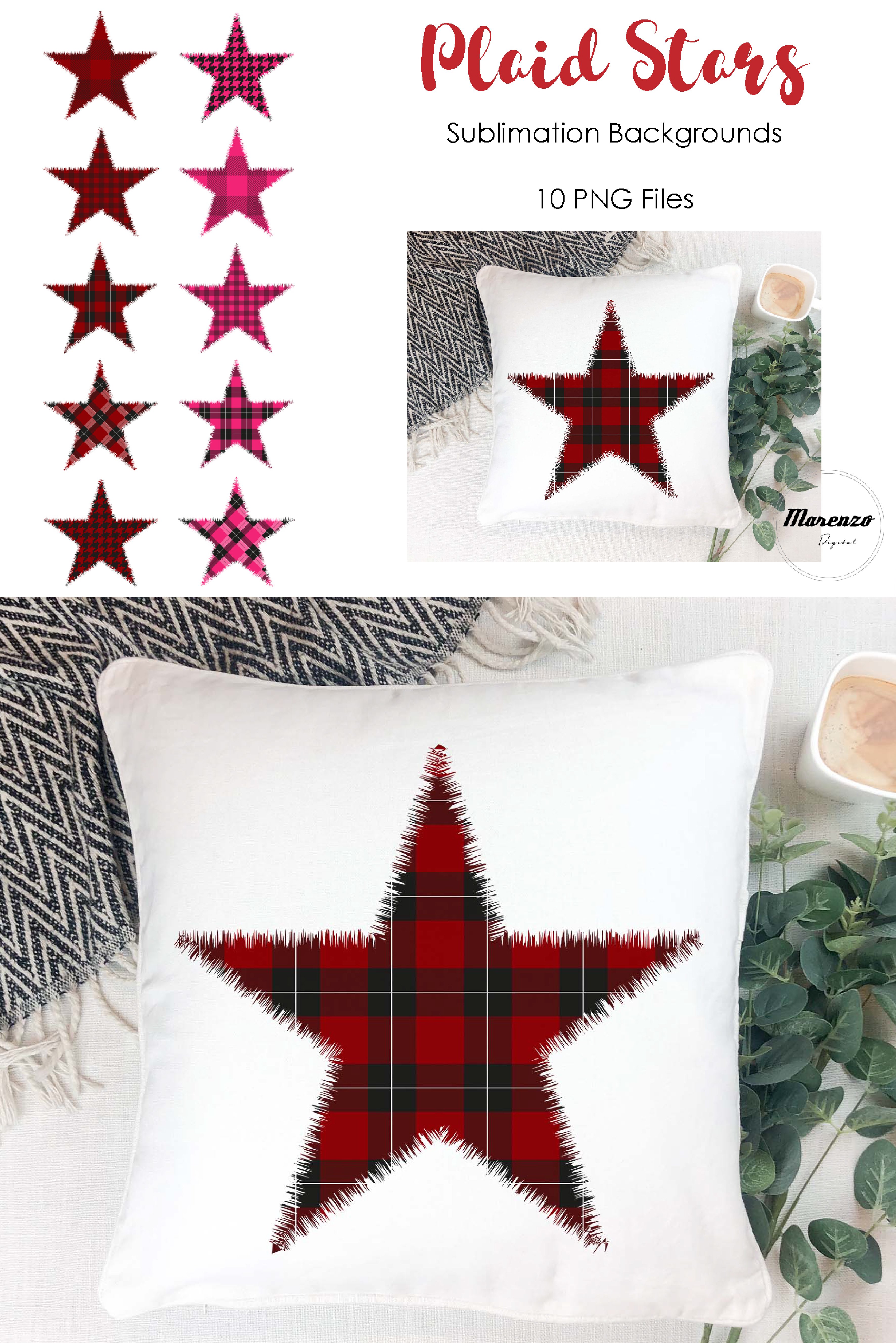 Plaid Stars Sublimation Backgrounds