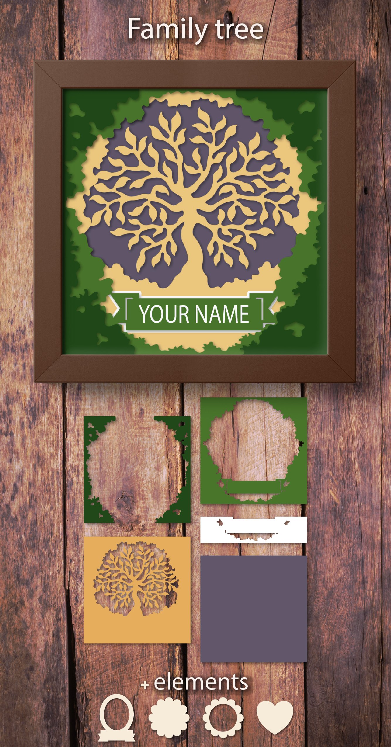 Tree of life | 3d heart tree shadow box | Tree layered