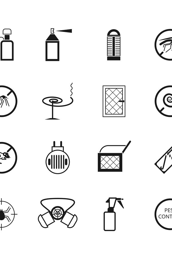 Insects and pest control vector pictograms