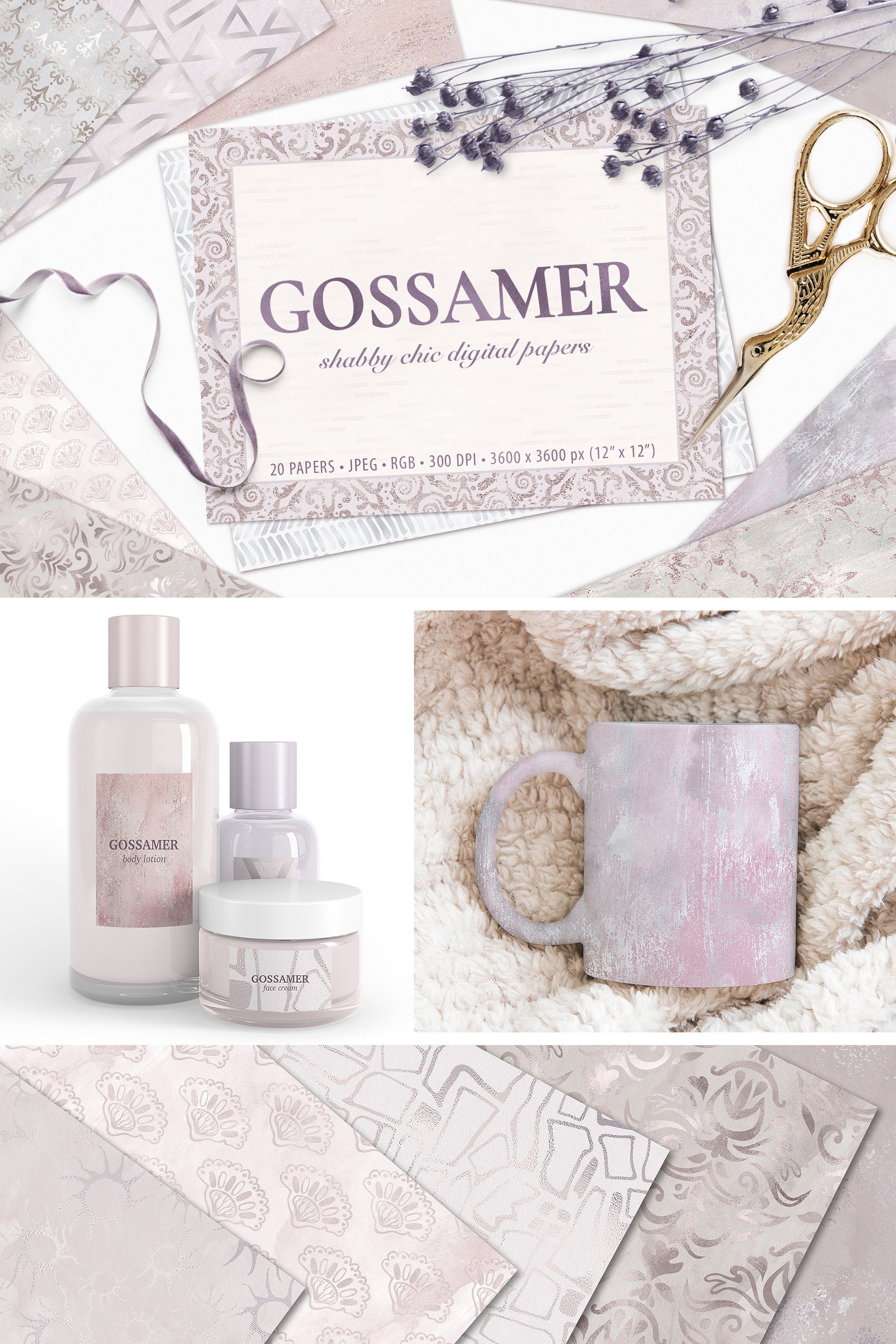 20 Seamless Shabby Chic Digital Papers