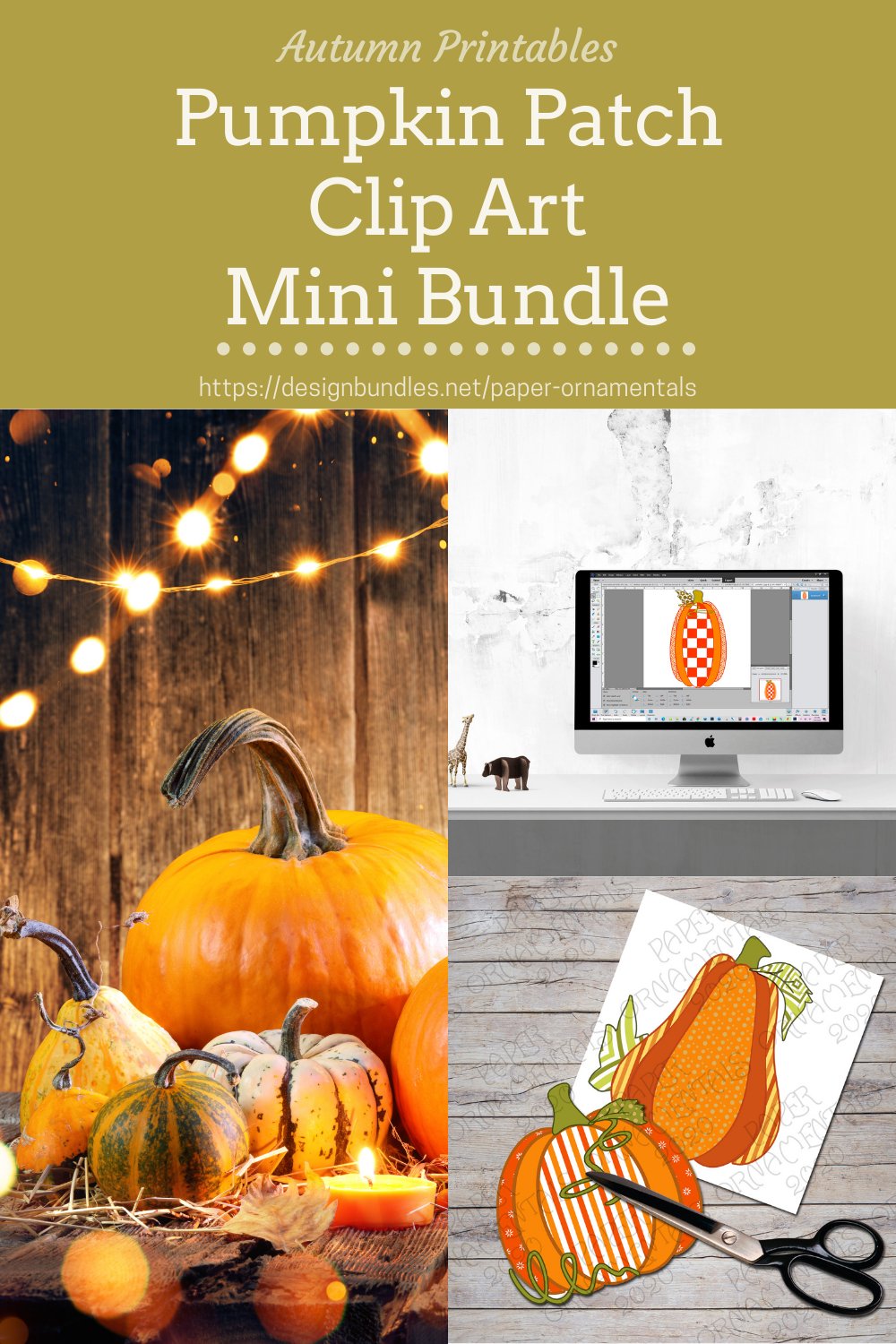 Autumn Clip Art, Cute Fall Pumpkin Patch Mini Bundle