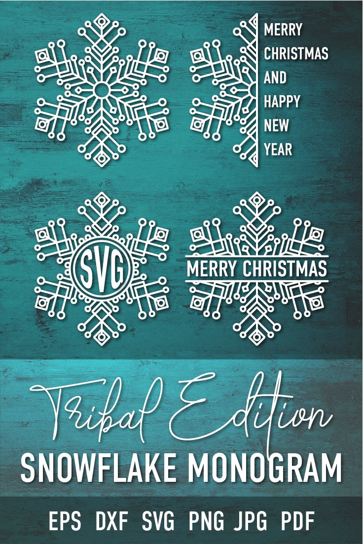 Tribal Snowflake Monogram | SVG Cut Files (1101592)