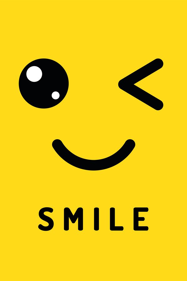 Smile and winking. Happy smiling face, funny wink isolated o