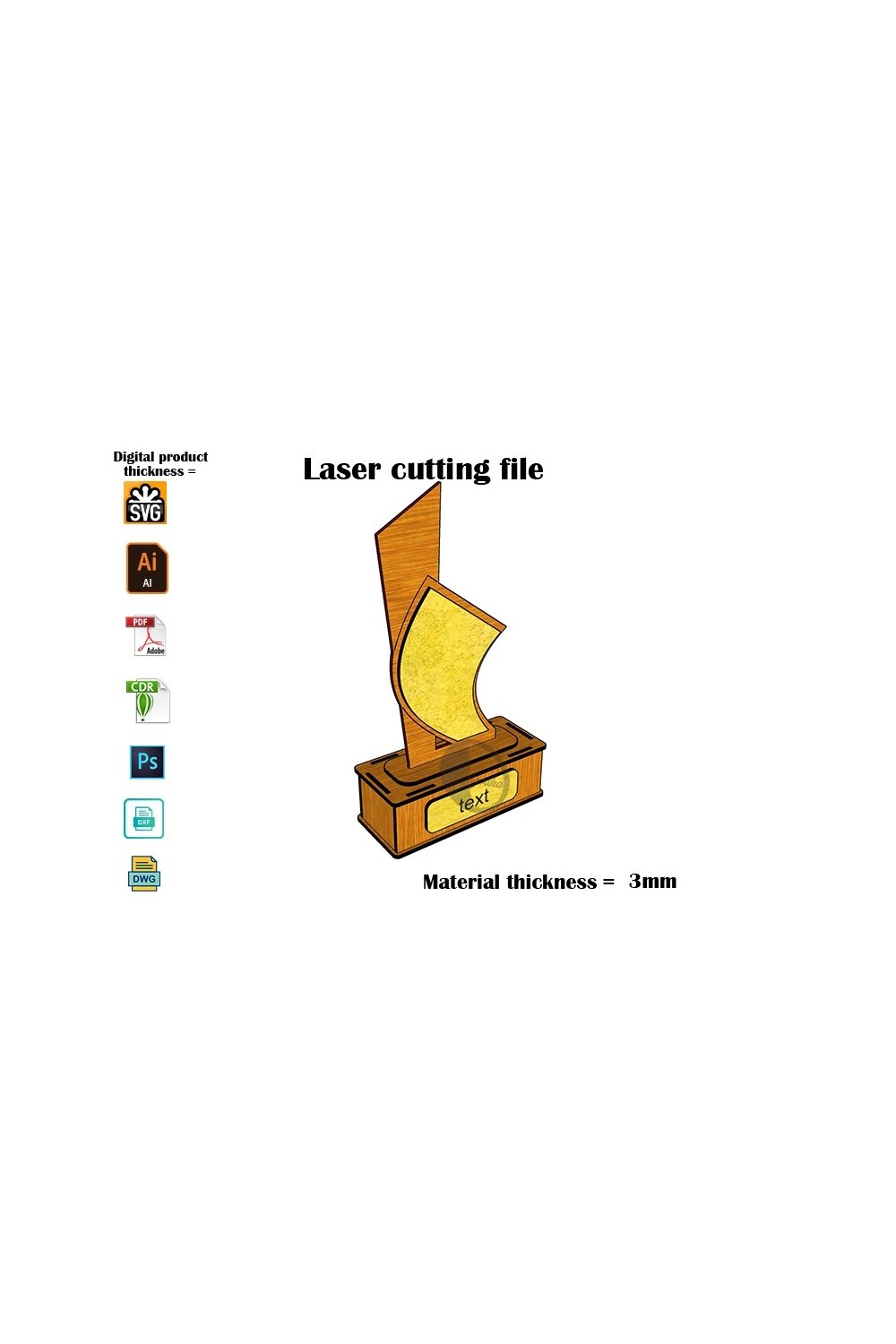 Statue SVG 3mm -Laser Cut File