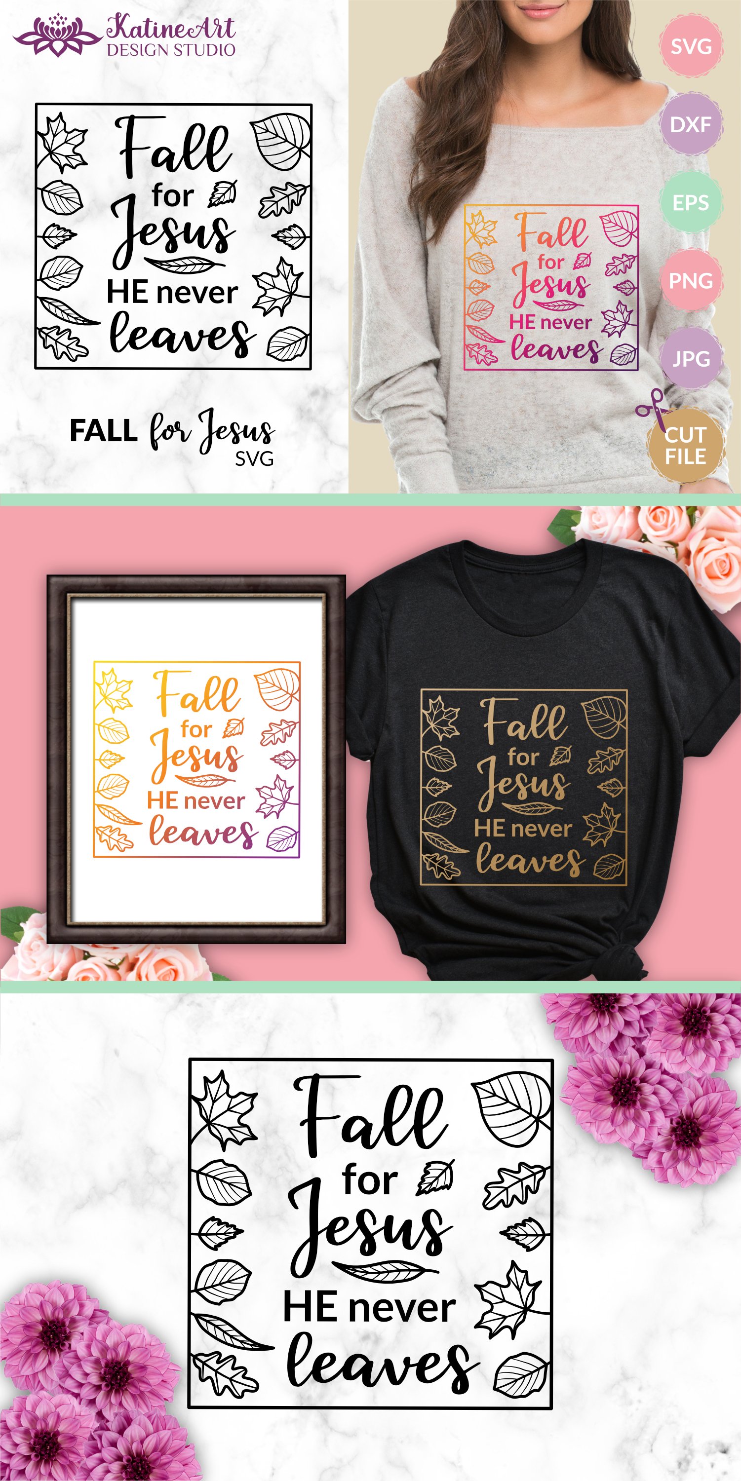 Fall For Jesus He Never Leaves Svg Jesus Loves Me Fall Sign