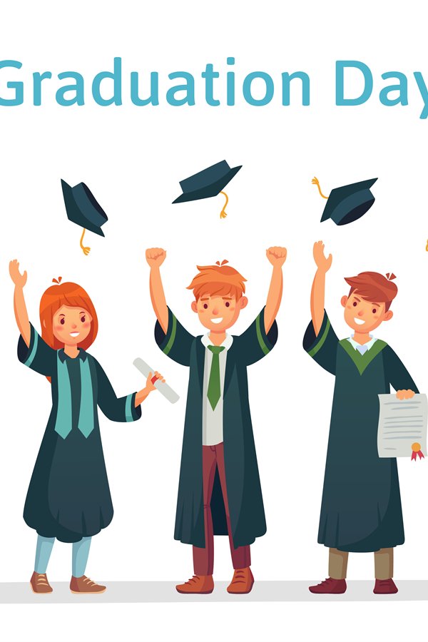 Graduate students. Graduation day of university student, suc