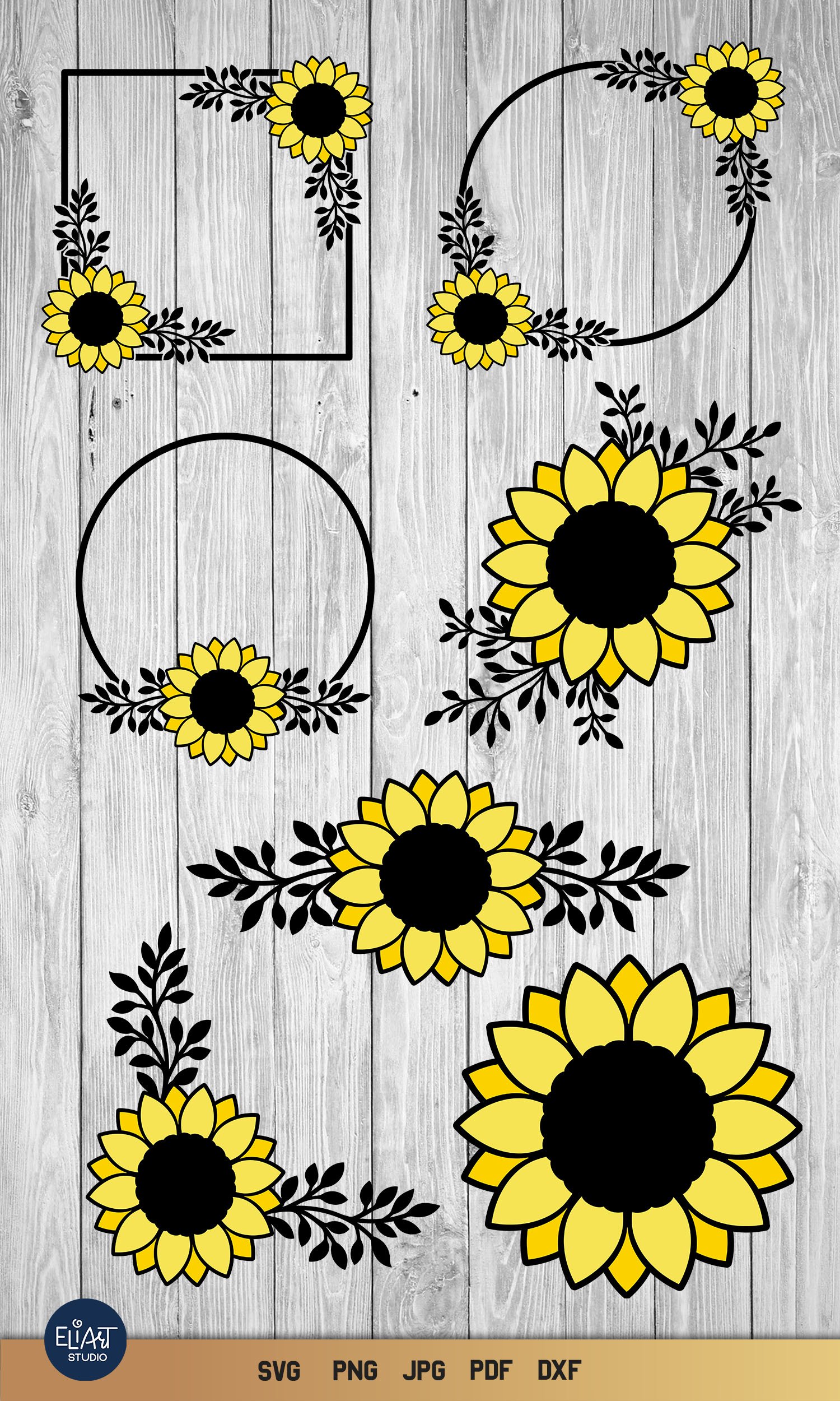 Sunflower Fall Bundle SVG | Floral Fall Decorations