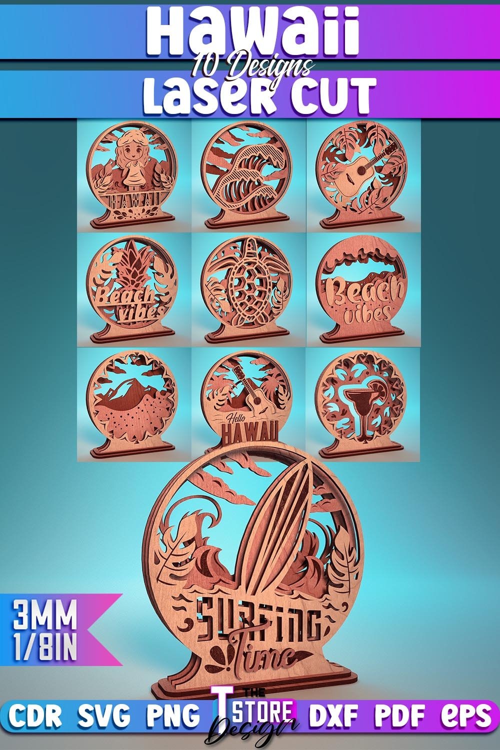 Hawaii Laser Cut SVG Bundle| Hawaii Summer Design | Layered