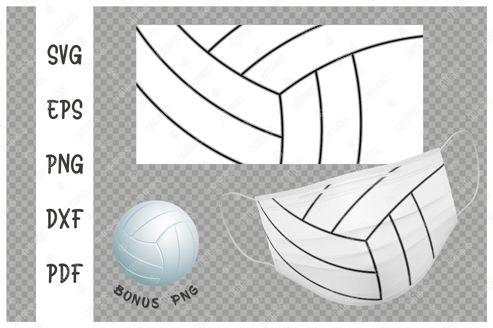 SVG Volleyball ball background design for face mask.