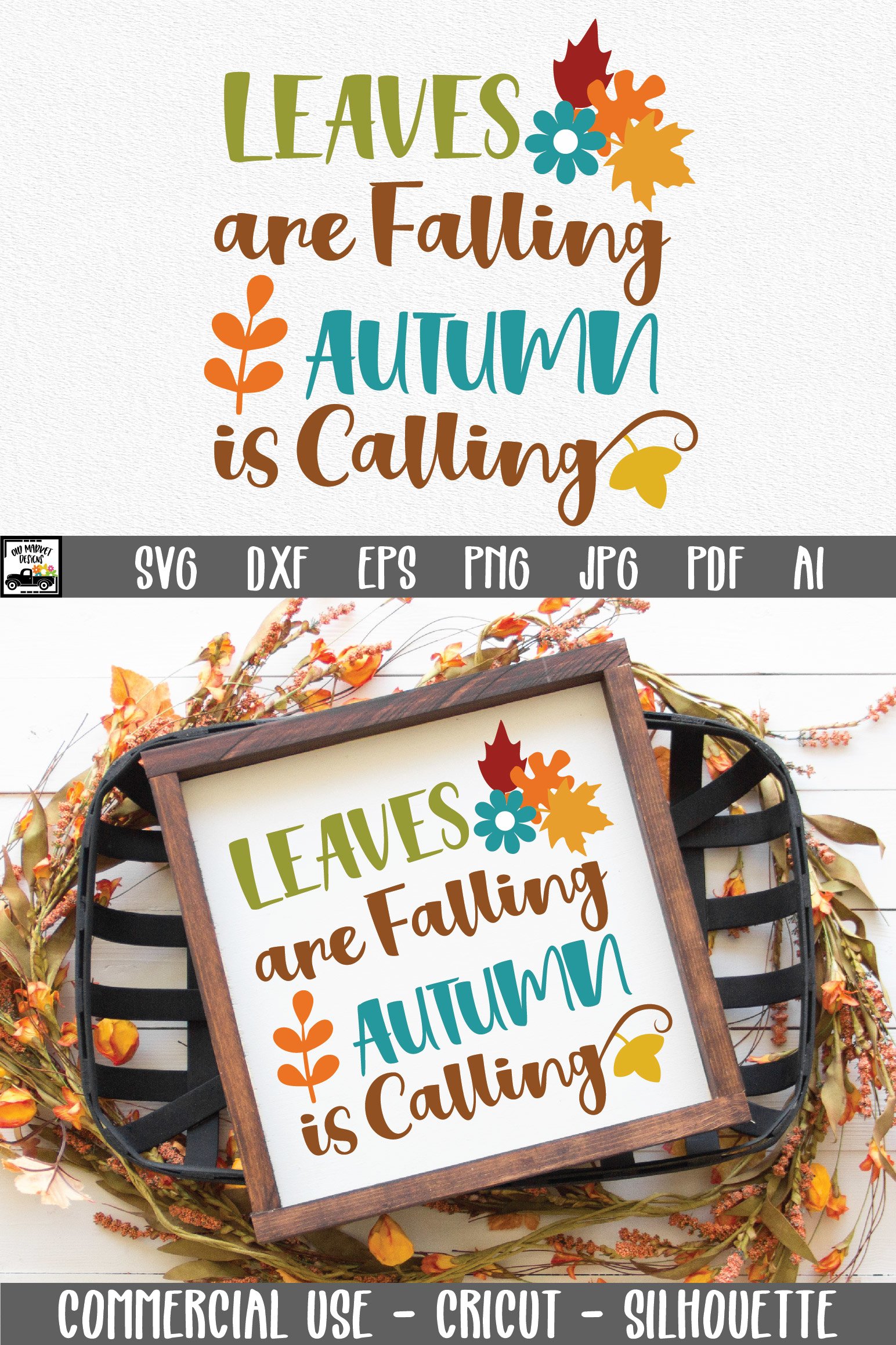 Leaves are Falling SVG - Fall SVG Cut File - DXF EPS PNG JPG