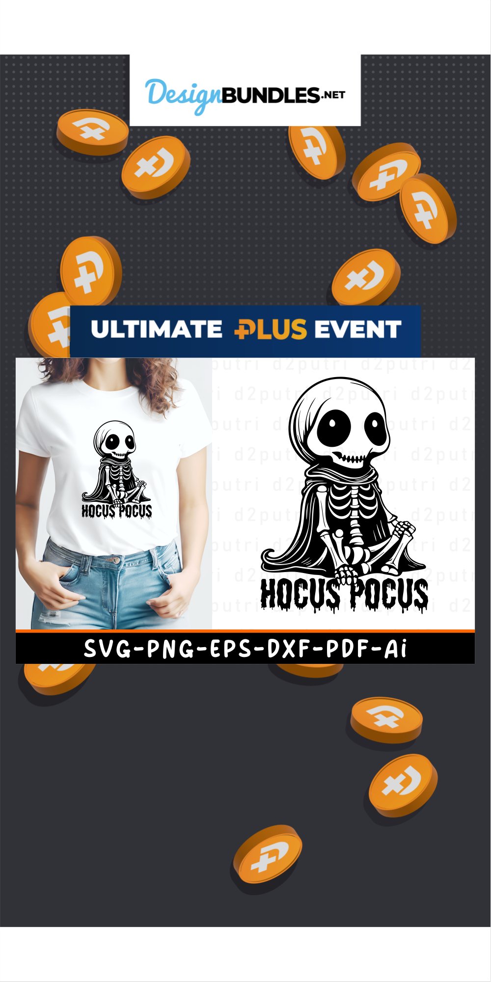 Hocus Pocus SVG, Skeleton SVG, Halloween Silhouette