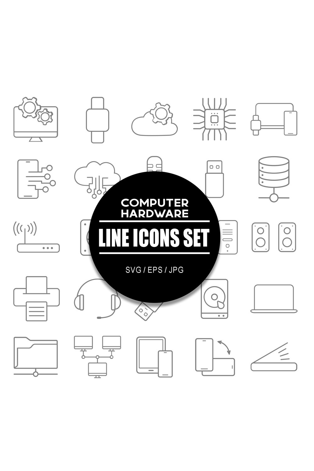 Computer and Hardware Icon Set