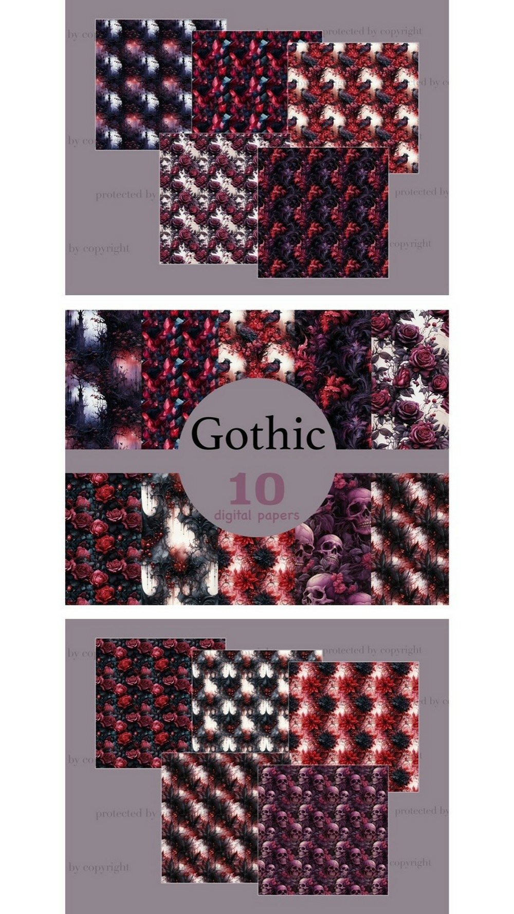 Gothic Digital Paper | Halloween Pattern Collection
