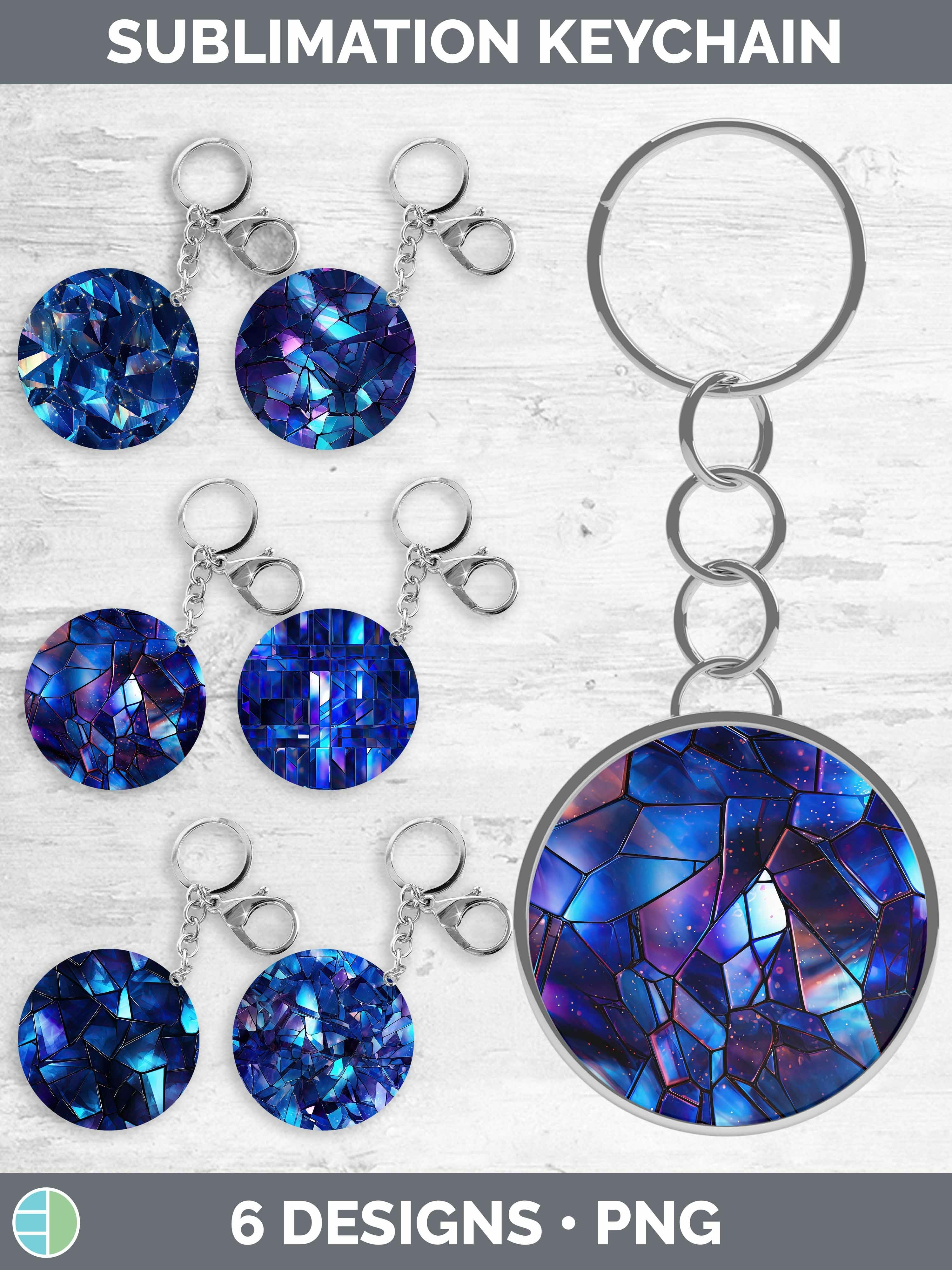 Holographic Dark Blue Keychain | Bundle Keyring Designs