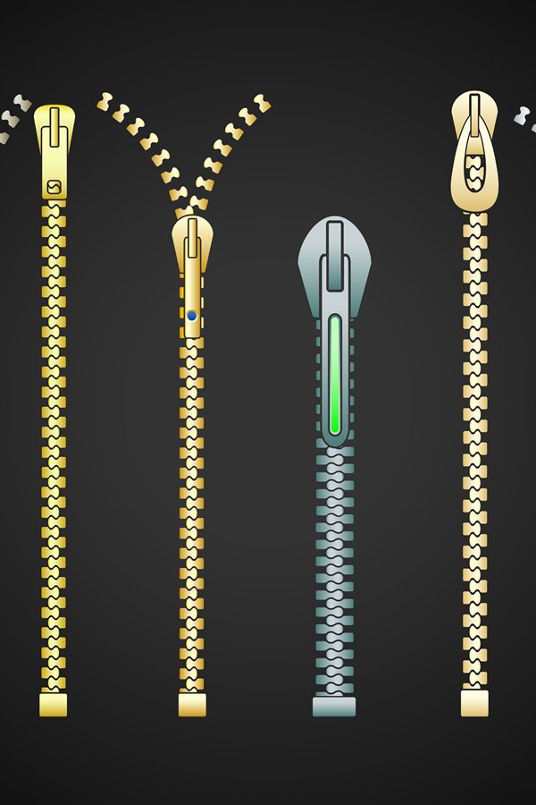 Clothes colorful zips