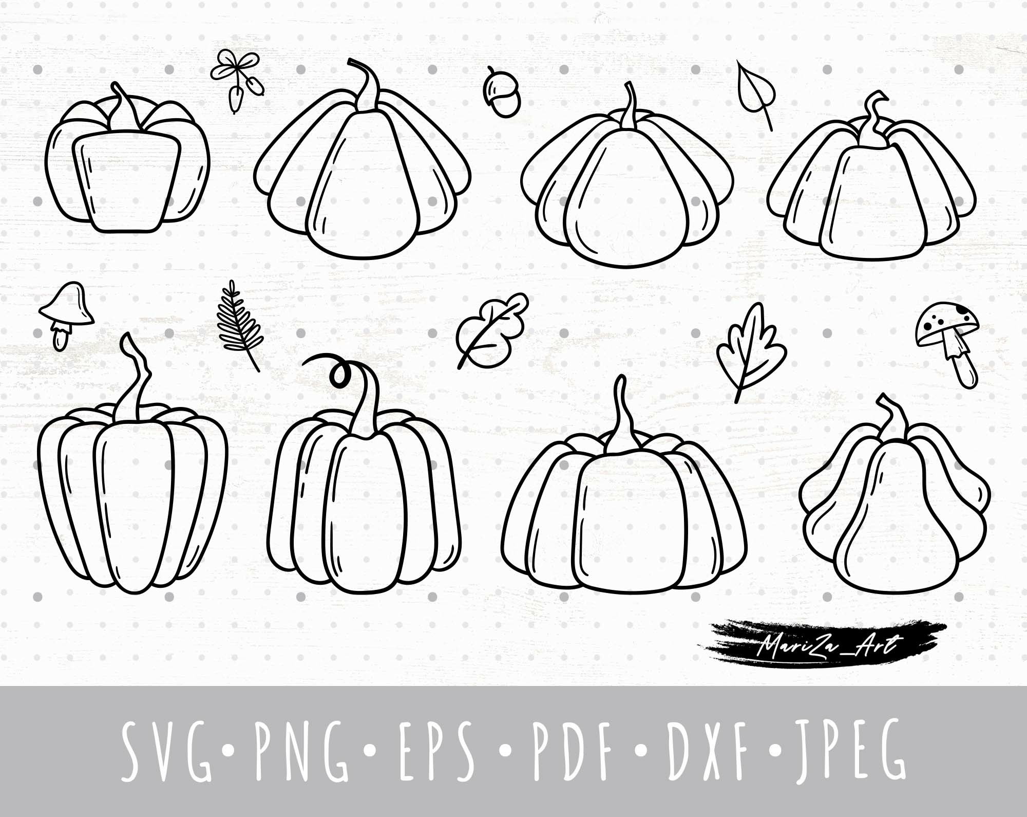 Halloween or Thanksgiving Pumpkins SVG PNG bundle